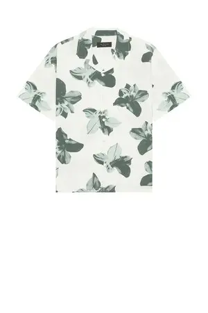 Rag & Bone Avery Printed Shirt In White - Mint