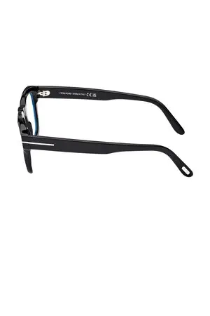 TOM FORD Blue Block Optical Square Acetate Glasses - Black