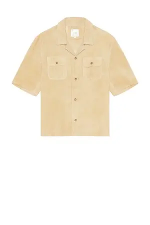 FOUND Suede Short Sleeve Camp Shirt