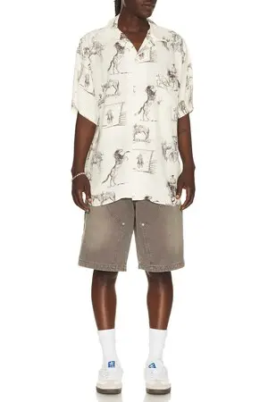 ONE OF THESE DAYS Charcoal Montage Camp Shirt