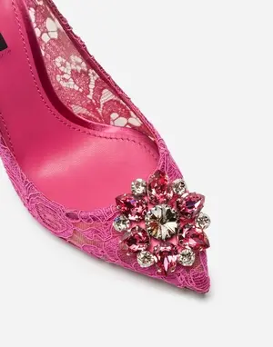Dolce & Gabbana Bellucci Taormina Lace Pump With Crystals - Fuchsia