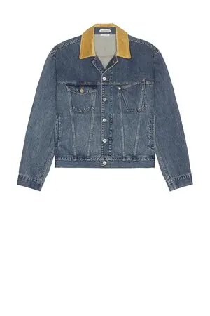 JW Anderson Corduroy Collar Denim Jacket - Mid Blue