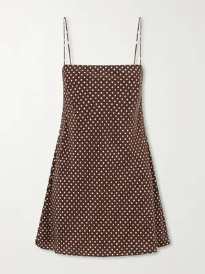 Matteau Polka-dot Silk Crepe De Chine Mini Dress