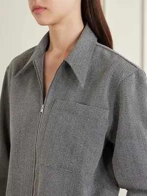 Tibi Mélange Virgin Wool Zip-up Jacket