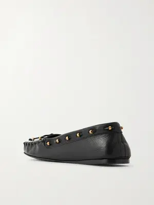 Khaite Milly Embellished Textured-leather Loafers - Black