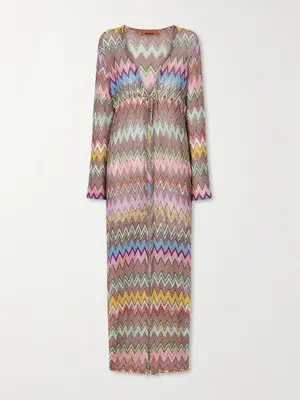 Missoni Striped Metallic Crochet-knit Coverup - Multi