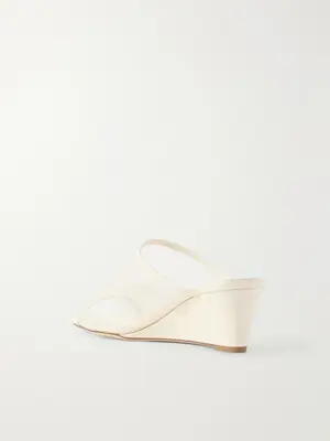 AeydĒ Suzanne Mesh And Leather Wedge Sandals - Neutrals
