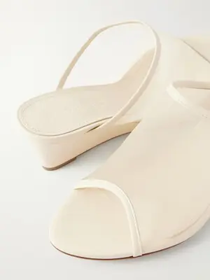 AeydĒ Suzanne Mesh And Leather Wedge Sandals - Neutrals