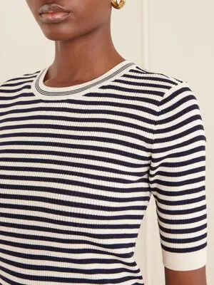 FRAME Striped Cotton-blend T-shirt