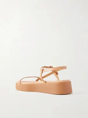 ANCIENT GREEK SANDALS Politia Leather Platform Sandals