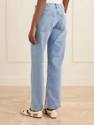 FRAME Low Rise Straight Leg Jeans - Blue