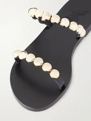 ANCIENT GREEK SANDALS Lambri Studded Leather Flats