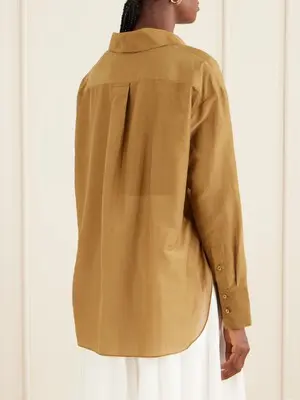 TWP Big Joe" Cotton And Silk-blend Shirt - Neutrals