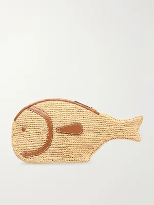 Staud Pesce Raffia Clutch - Neutrals