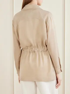 LESET Kim Drawstring Tencel™ Lyocell Jacket - Neutrals