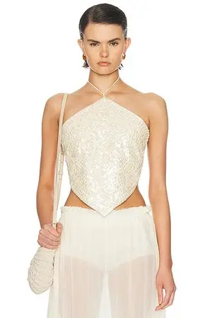Chan Luu Beaded Halter Top