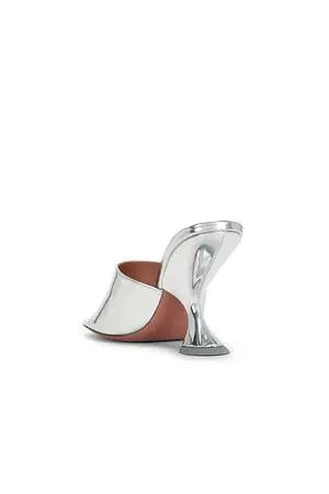 Amina Muaddi Taylor 90 Mule Metallic Silver