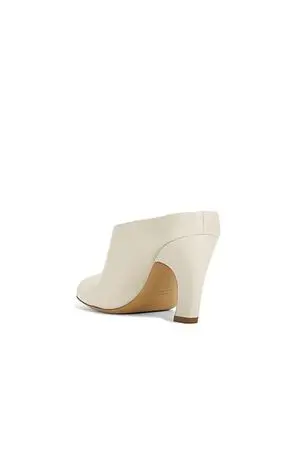 Le Monde Beryl Mica Mule With Sculptural Heel - Ecru