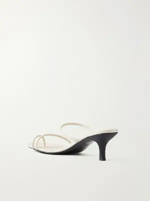 ST. AGNI Leather Sandals - Neutrals