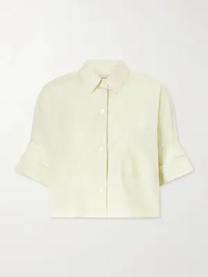 TWP Next Ex Cropped Cotton Shirt - Yellow