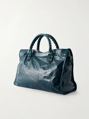 Balenciaga Le City Studded Leather Tote - Blue