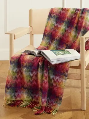 Missoni Montgomery Fringed Striped Recycled Wool-blend Throw