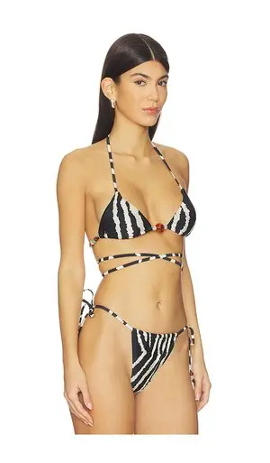 VILLA FRESCA Norah Triangle Bikini Top - Zebra