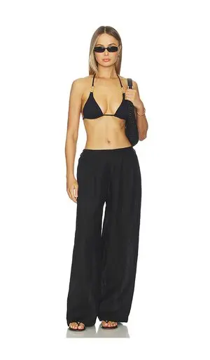 VIX PAULA HERMANNY Nell Tri Bikini Top - Black