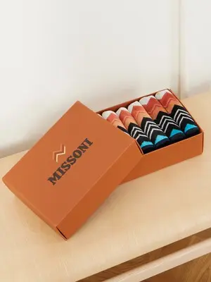 Missoni Giacomo Set Of Five Cotton-terry Towels - Multi