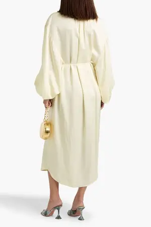 Zimmermann Pussy-bow Belted Twill Midi Dress