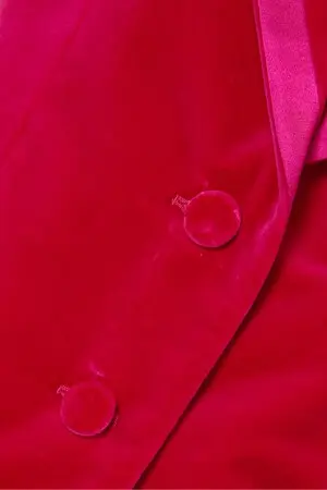 TOM FORD Silk Satin-trimmed Cotton-velvet Blazer - Fuchsia
