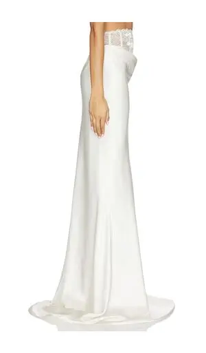 SAU LEE Lila Satin Skirt - Ivory