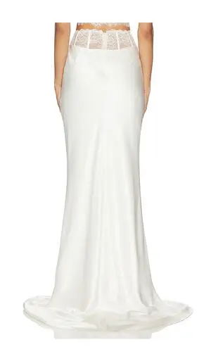 SAU LEE Lila Satin Skirt - Ivory