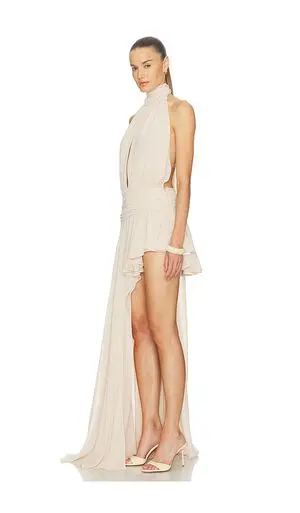 AWAVE STUDIO Halterneck Asymmetrical Mini Dress