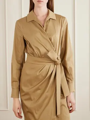 Max Mara Mxbeta Cotton-blend Poplin Midi Shirt Dress - Neutrals