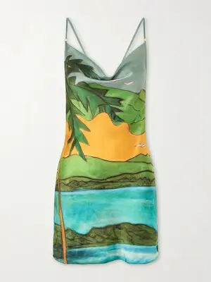 DONDE ESTEBAN Magdalena Draped Printed Mini Dress
