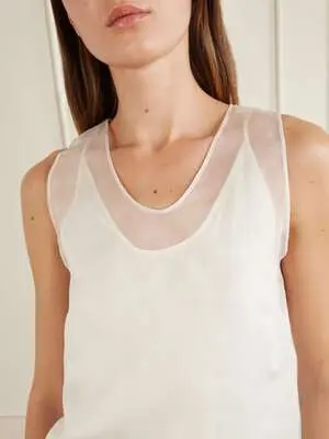 AMI Paris Silk-organza Top