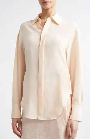 Victoria Beckham Slim-fit Silk Button-up Shirt