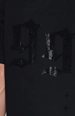 Ksubi Stardom Ekcess Oversize Crystal Embellished Cotton T-shirt