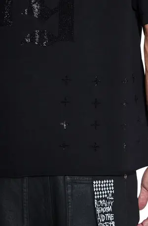 Ksubi Stardom Ekcess Oversize Crystal Embellished Cotton T-shirt