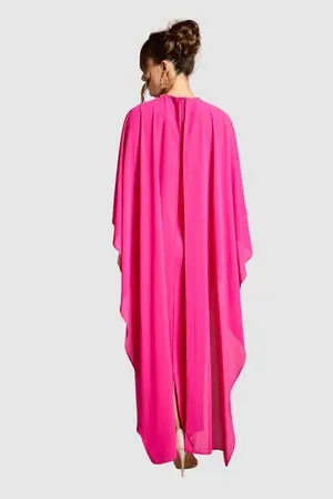 Coast Ruffle Chiffon Cape Crepe Maxi Dress