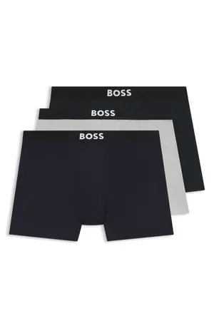 BOSS Assorted 3-pack Power Stretch Cotton Boxer Briefs - Black Multi