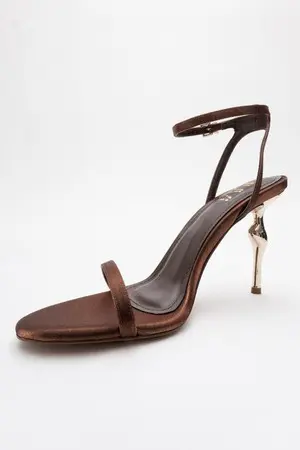 PROLOGUE SHOES Jasmin Stiletto Sandal With Ankle Strap - Copper