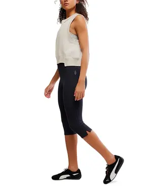 Free People Never Better Mini Flare Cropped Leggings - Black
