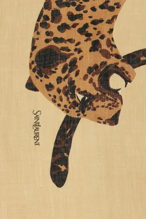 Saint Laurent Leopard Stole Scarf In Brown