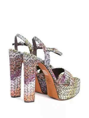 Missoni Chevron-knit Platform Sandals - Silver