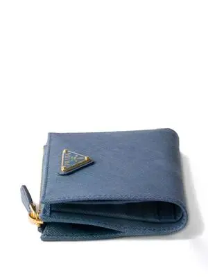 Prada Small Saffiano Leather Wallet - Blue