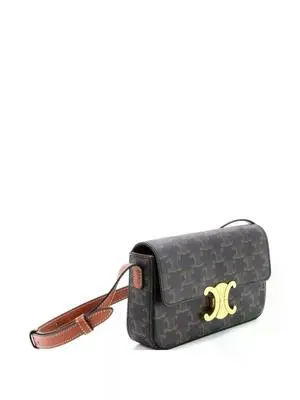Celine Triomphe East-west Coated Canvas Shoulder Bag - Brown