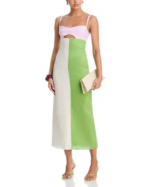 CALA DE LA CRUZ Nara Midi Dress - Forest