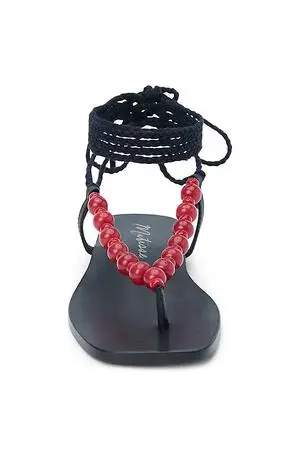 Matisse Elvie Beaded Ankle-wrap Sandals - Black